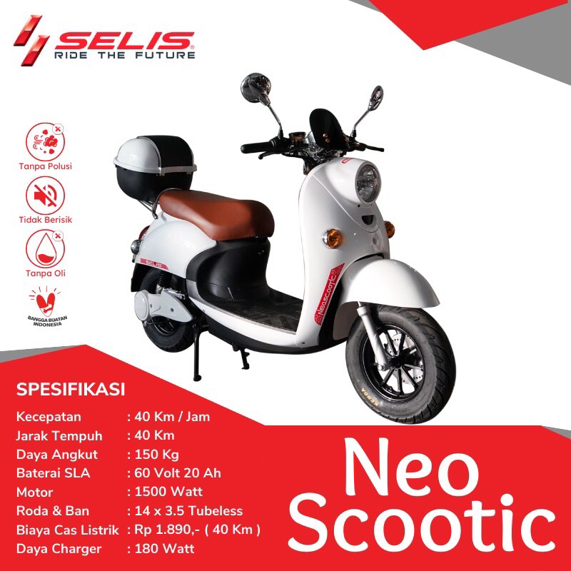 Jual Motor Listrik Selis Molis 1500watt Neo Scootic | Shopee Indonesia
