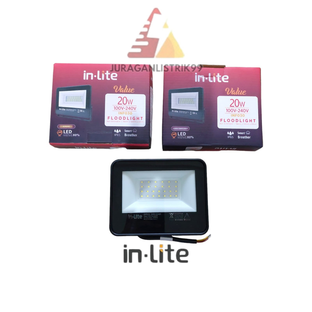 Jual LAMPU SOROT FLOODLIGHT LED INLITE VALUE 20 WATT - INF030 ( PILIH ...