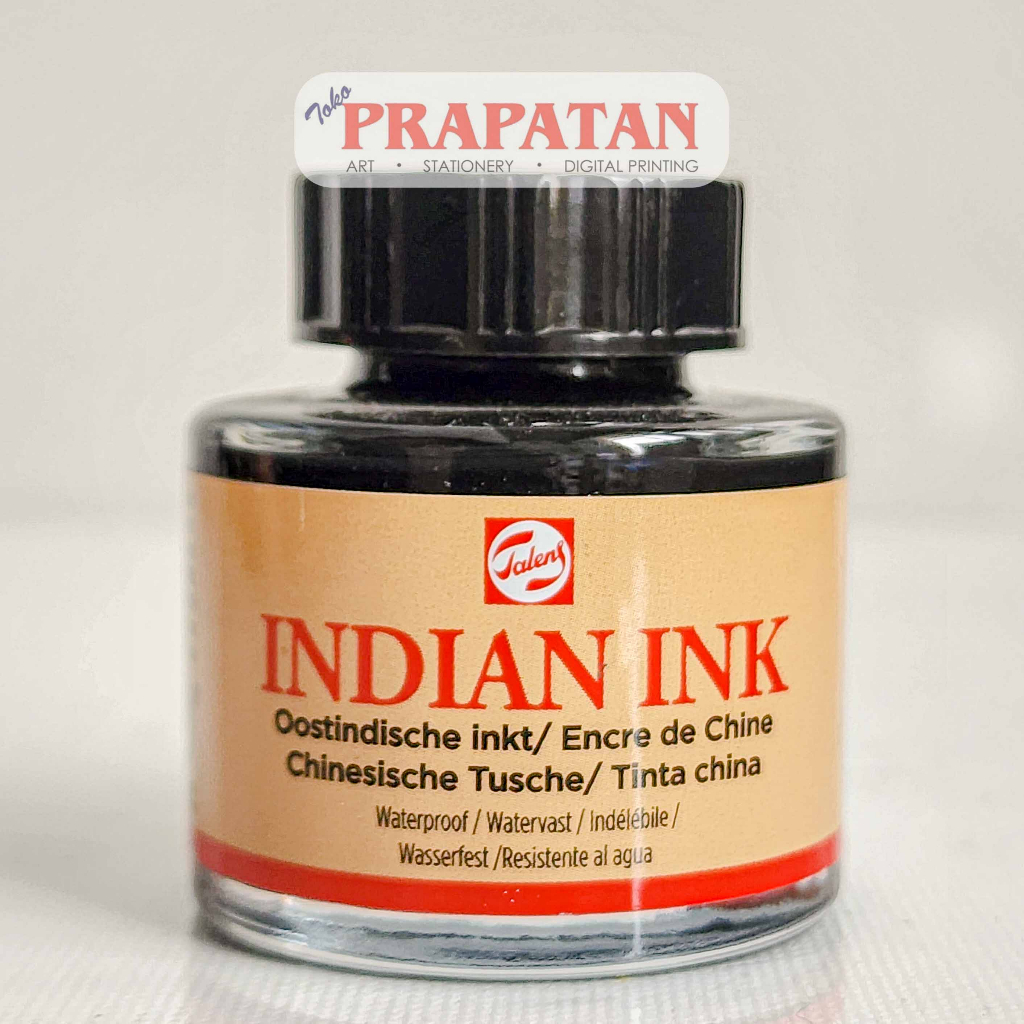 Jual Tinta India Ink Talens 30ml | Tinta China | Chinese Ink | Tinta ...