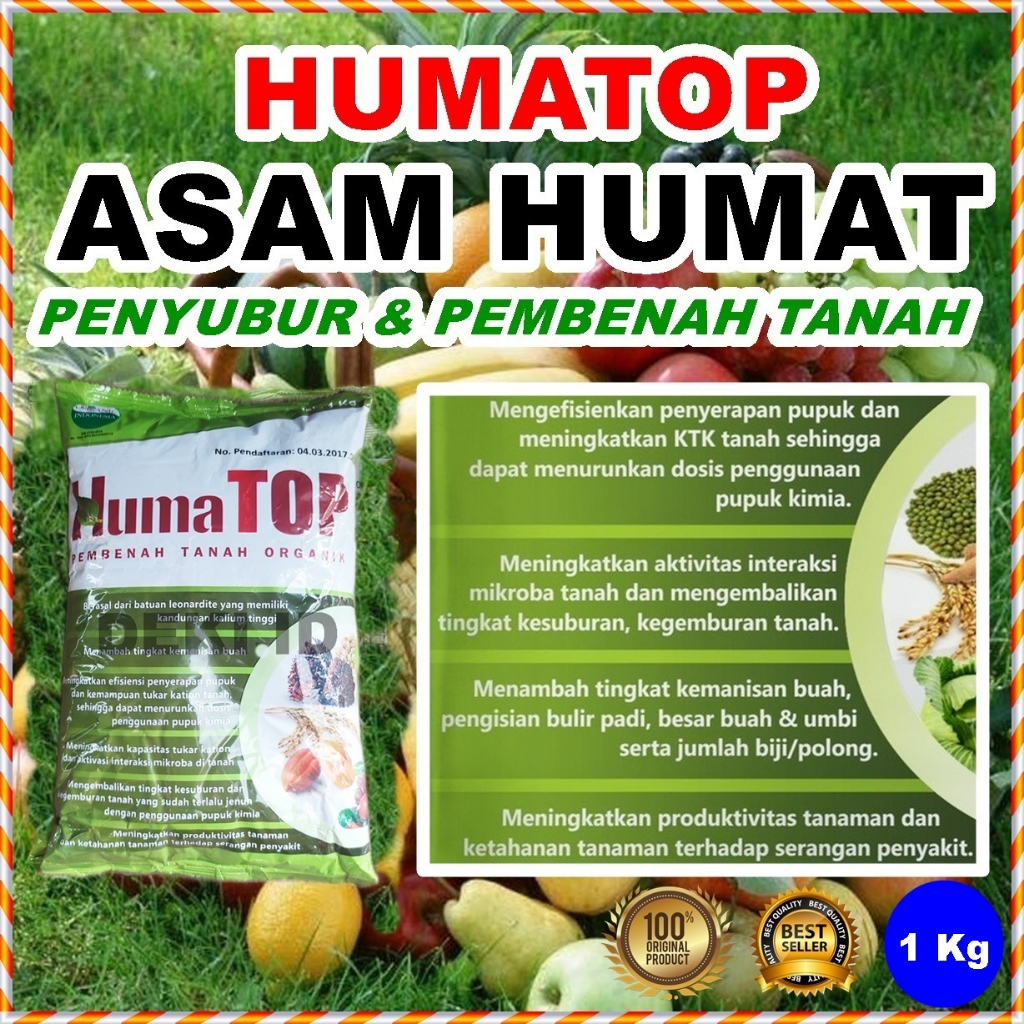 Jual Humatop 1 Kg Asam Humat Pupuk Organik Pembenah Tanah Humic Acid Fulvat Premium Grade Huma ...