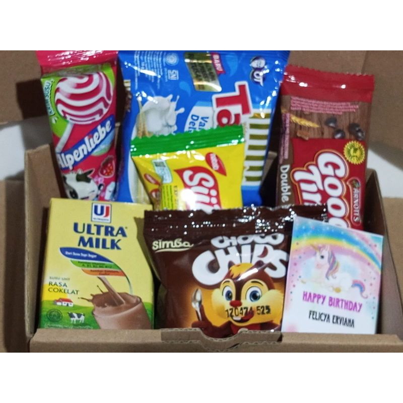 Jual Snack box ultah / kado ulang tahun / bingkisan snack ulang tahun ...