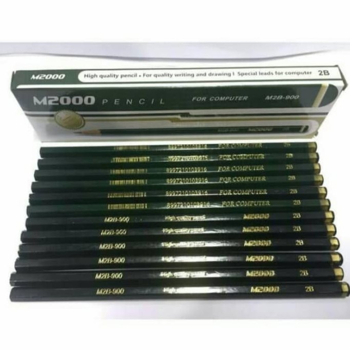 Jual PENSIL 2B M2B-900 12 Pcs / 1 LUSIN / 1 BOX PENCIL MURAH | Shopee ...