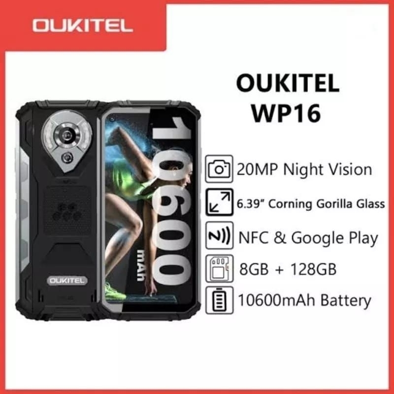 Jual OUKITEL WP16 8GB/128GB NFC Smartphone Waterproof 10600mAh Big ...