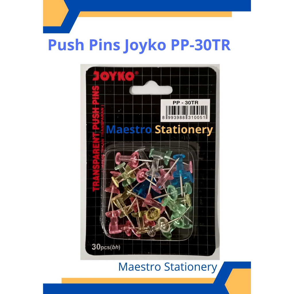 Jual Push Pins Joyko Original / Jarum Tekan / Paku Pin / Paku Payung ...