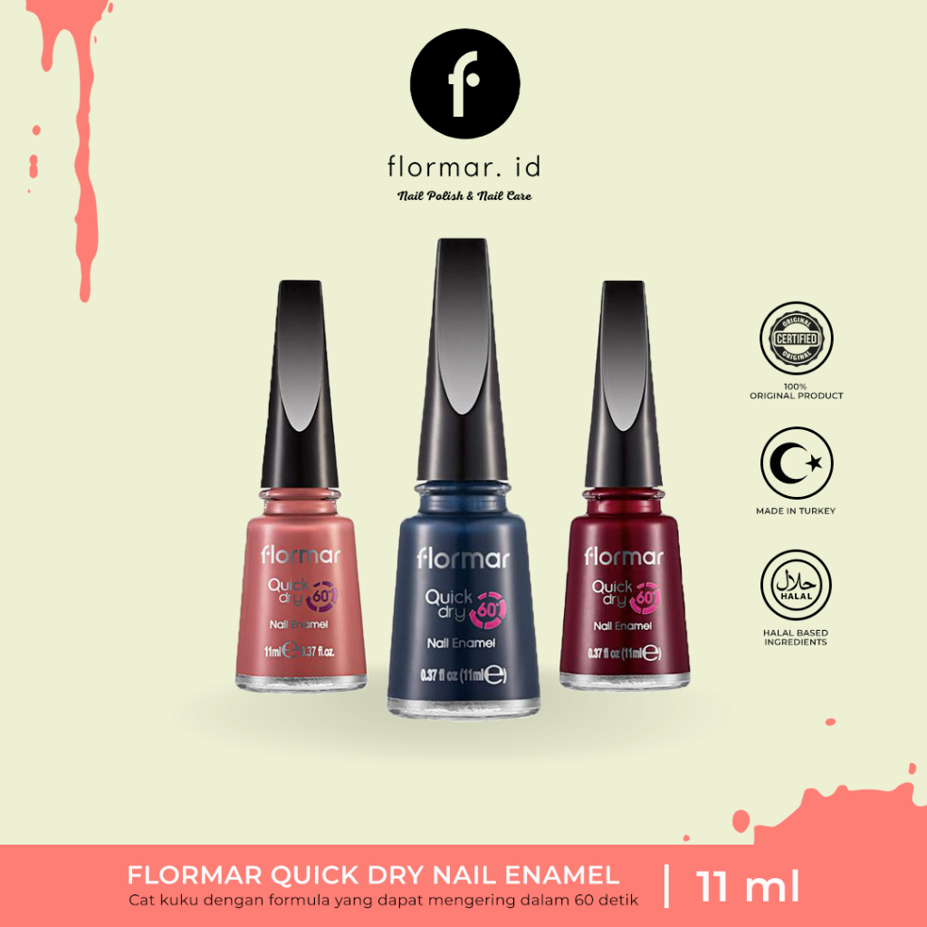Jual Kutek Flormar Quick Dry Nail Enamel (QD22-QD16-QD11-QD07-QD12-QD04 ...