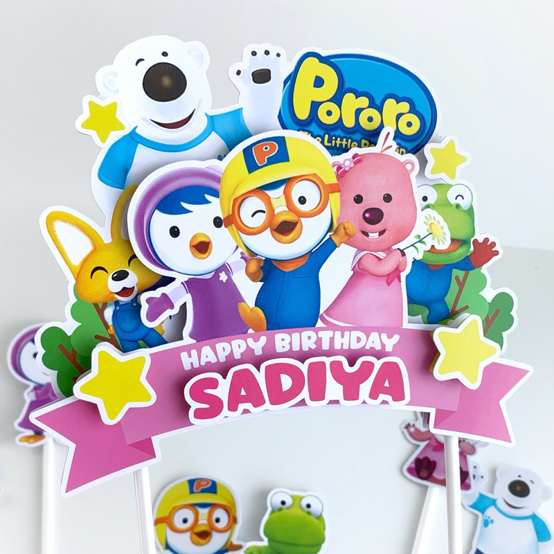 Jual Cake Topper 3D Karakter Pororo The Little Penguin Hiasan Kue Tart ...