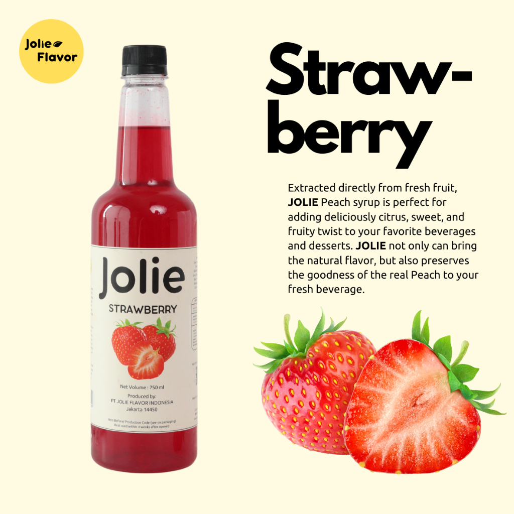 Jual Jolie Strawberry Syrup / Sirup Strawberry 750 ml | Shopee Indonesia