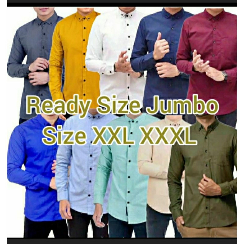 Jual KEMEJA JUMBO PRIA LENGAN PANJANG BAJU POLOS COWOK WARNA,KEMEJA PRIA JUMBO,KEMEJA COWOK ...