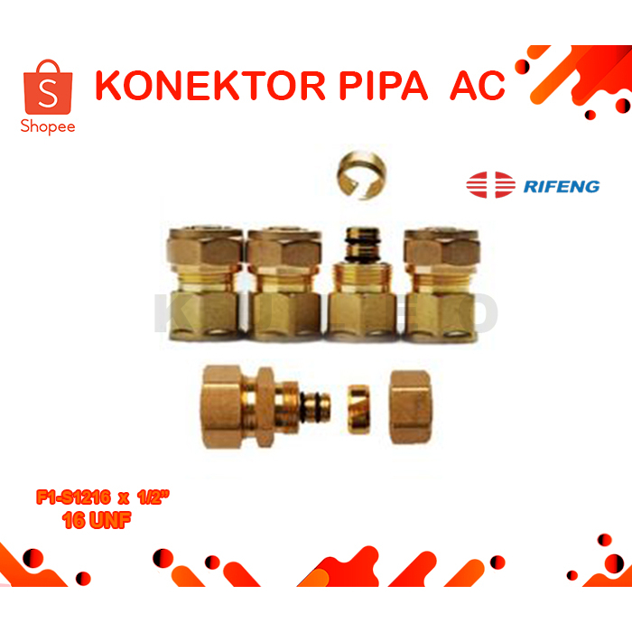 Jual Konektor Pipa AC Multilayer Ke Unit AC 1/2inch - Fitting F1-S1216 ...