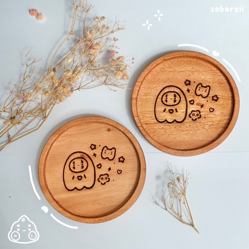 Jual studio ghibli spirited away no face wooden coasters [sobareii ...