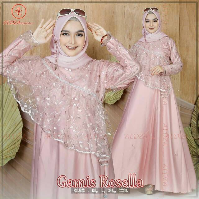 Jual GAMIS XXL - ROSELLA DRESS MUSLIM WANITA MAXY MATERIAL FULL VELVET SATIN PREMIUM KOMBINASI ...