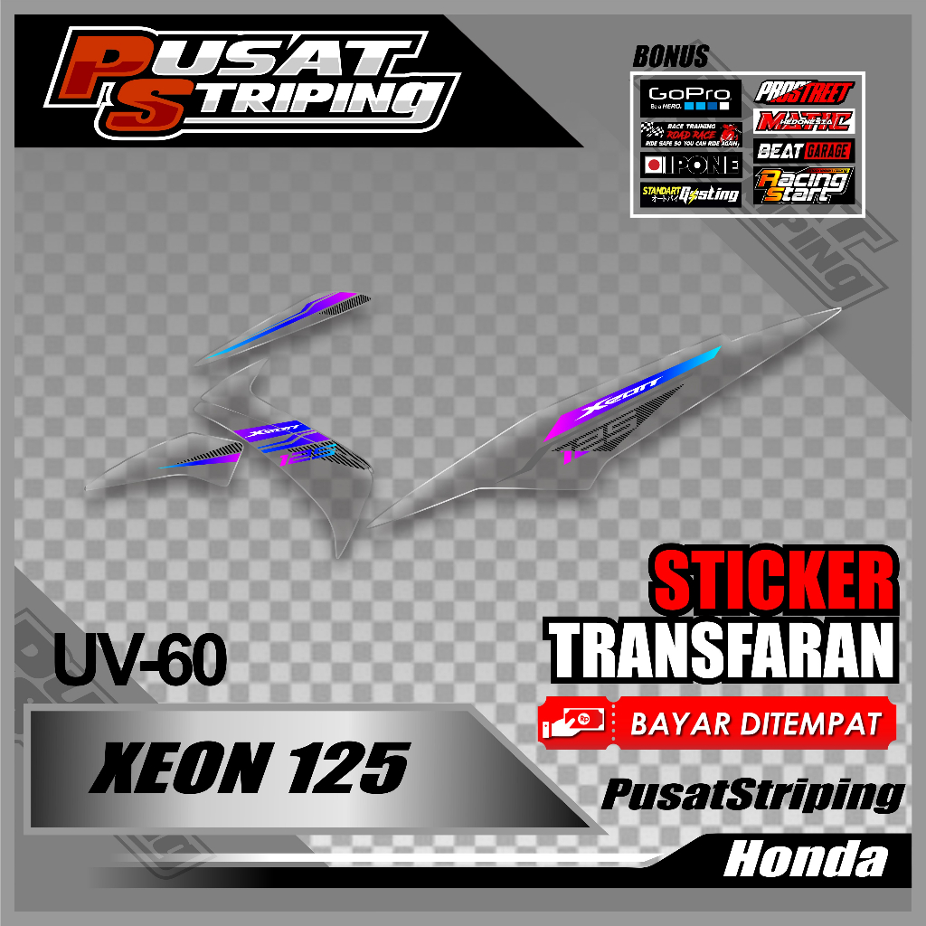 Jual STICKER STRIPING TRANSPARAN GLOSSY CUSTOM MOTOR YAMAHA XEON 125 ...