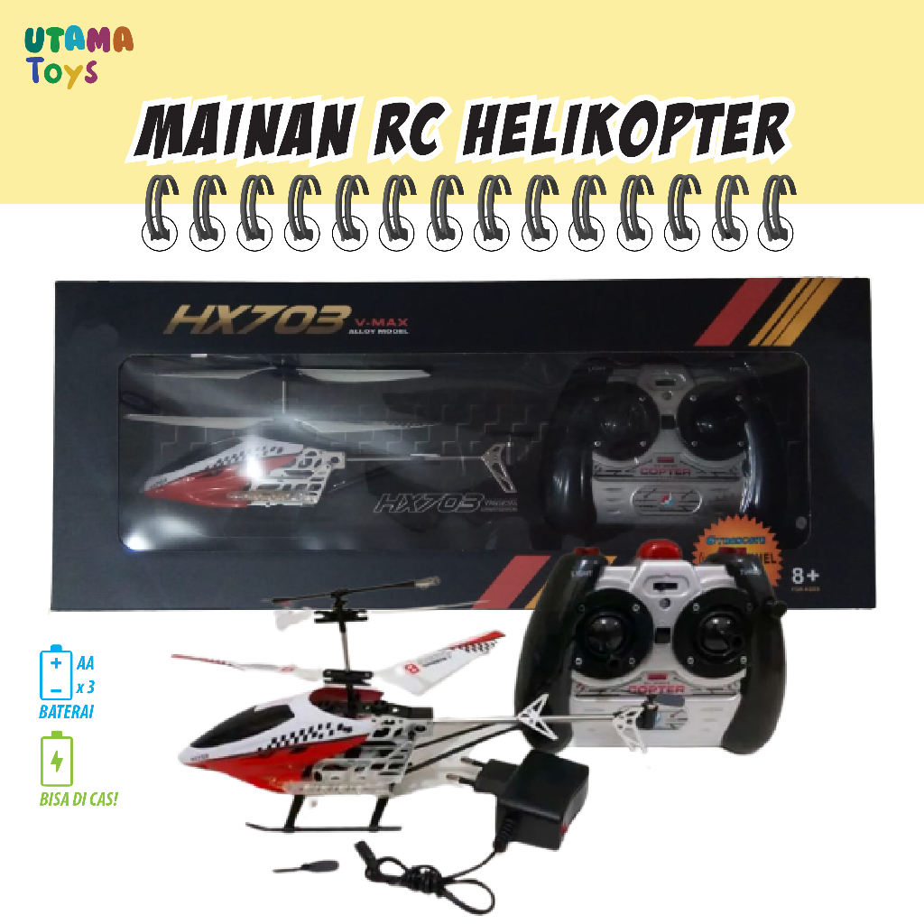Jual MAINAN HELICOPTER HX703 REMOTE CONTROL - RC HELICOPTER HX703 | Shopee Indonesia