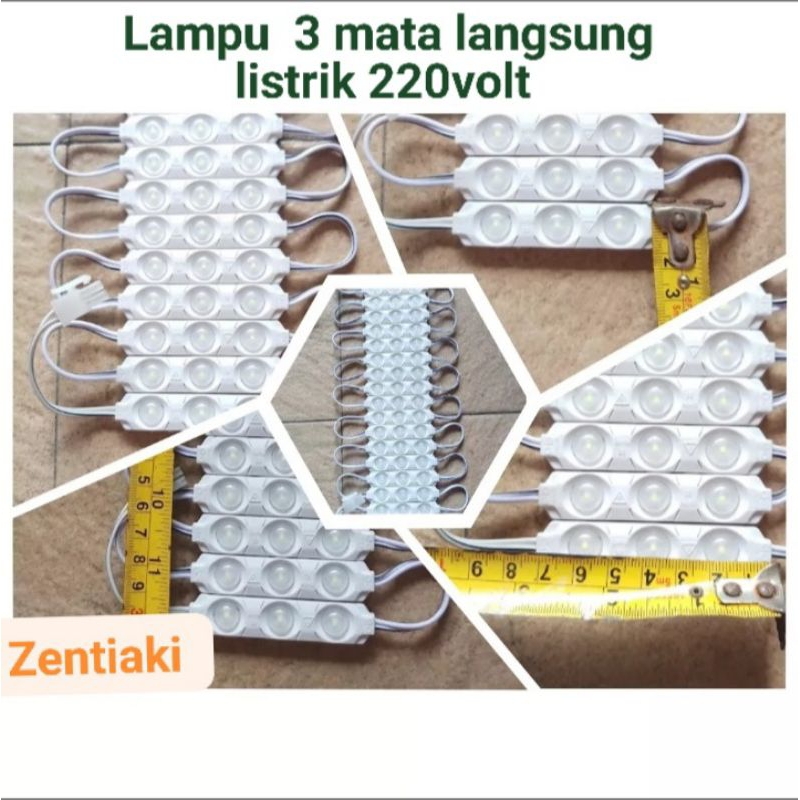 Jual lampu led 3 mata langsung colok listrik rumahan 220 volt | Shopee ...