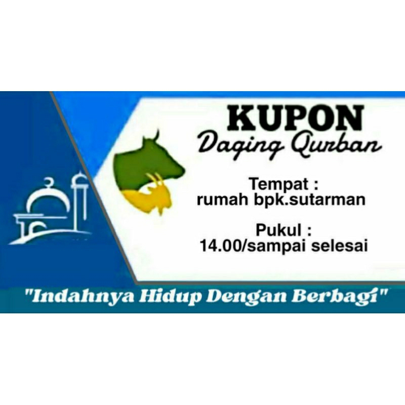 Jual KUPON DAGING KURBAN CUSTOM (ISI 100 PCS) | Shopee Indonesia