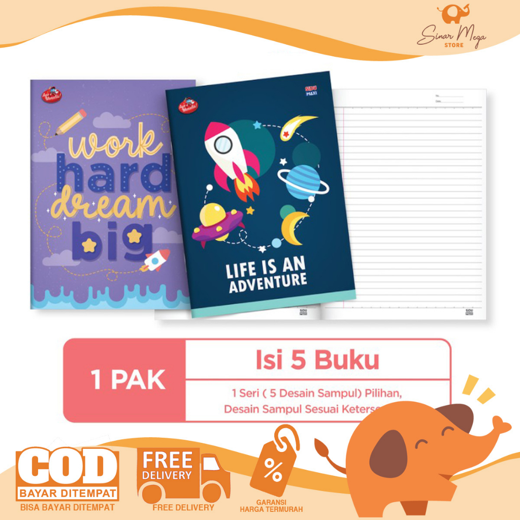 Jual SIDU BIG BOSS Maxi Buku Tulis 42 Lembar PER PAK ISI 5 / Sinar ...