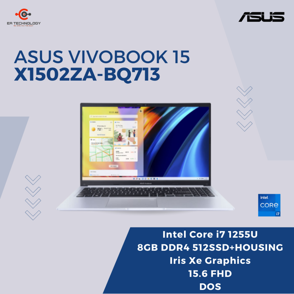 Jual ASUS VIVOBOOK 15 X1502ZA-BQ713 i7-1255U 8GB 512SSD+HOUSING 15.6 FHD DOS | Shopee Indonesia