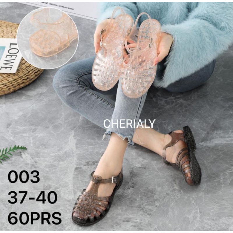 Jual Sepatu Jelly Wanita Import Motif Tali Bening Transparan BALANCE ...