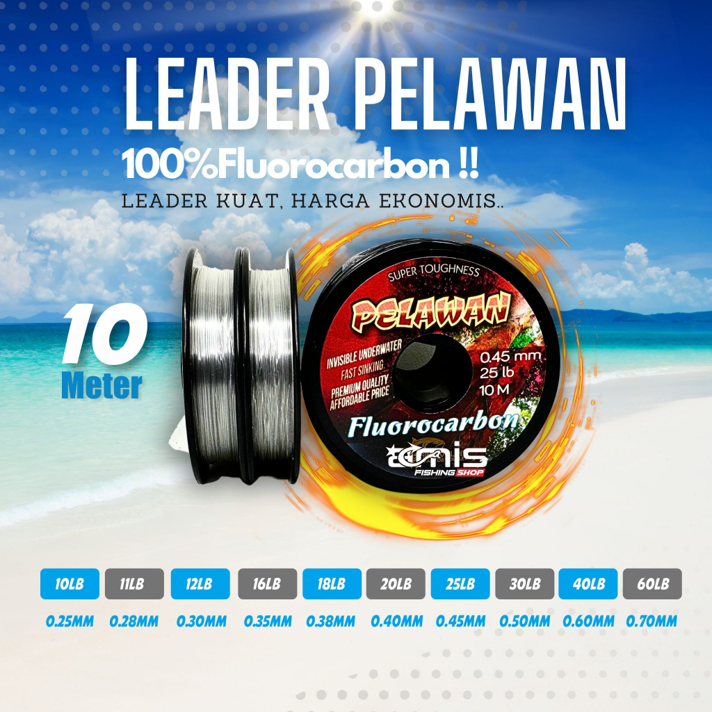 Jual Leader Pelawan 100% Fluorocarbon 10M senar Murah | Shopee Indonesia