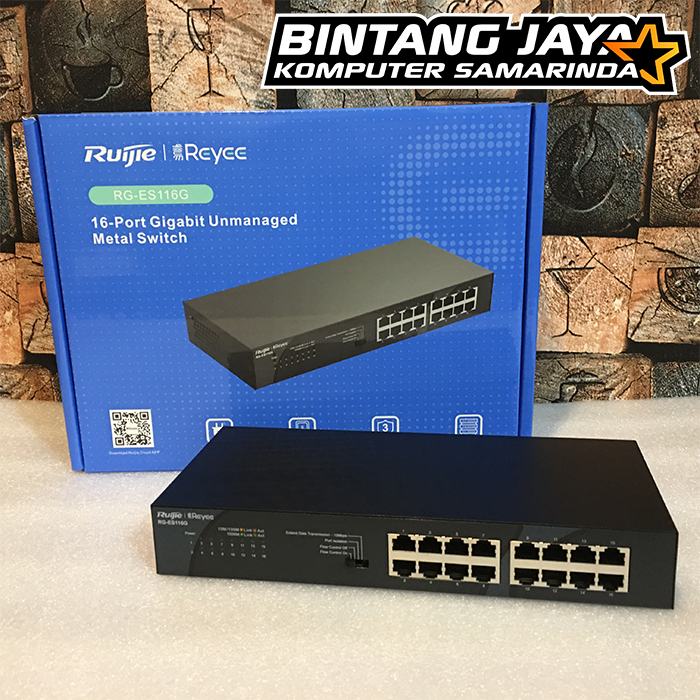 Jual Ruijie RG-ES116G 16-Port Gigabit Unmanaged Switch Metal | Shopee ...