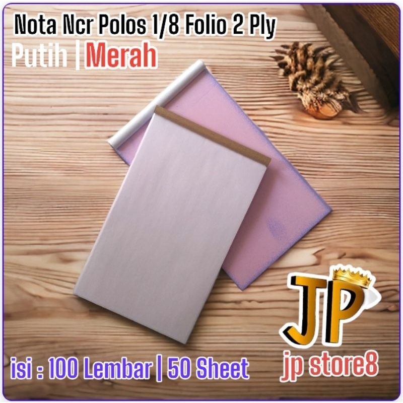 Jual Buku Nota Ncr Polos 1/8 Folio 2 Ply | 2 Rangkap | Putih | Merah ...