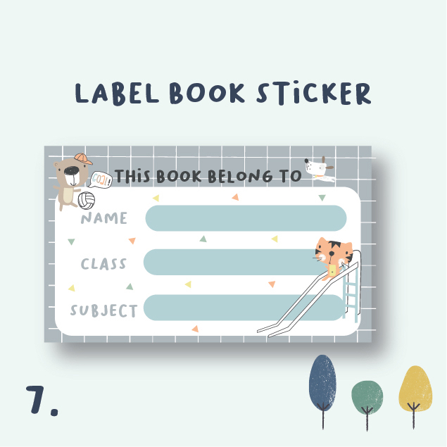 Jual Aesthetic Book Label Sticker Stiker label Nama Buku Pelajaran ...