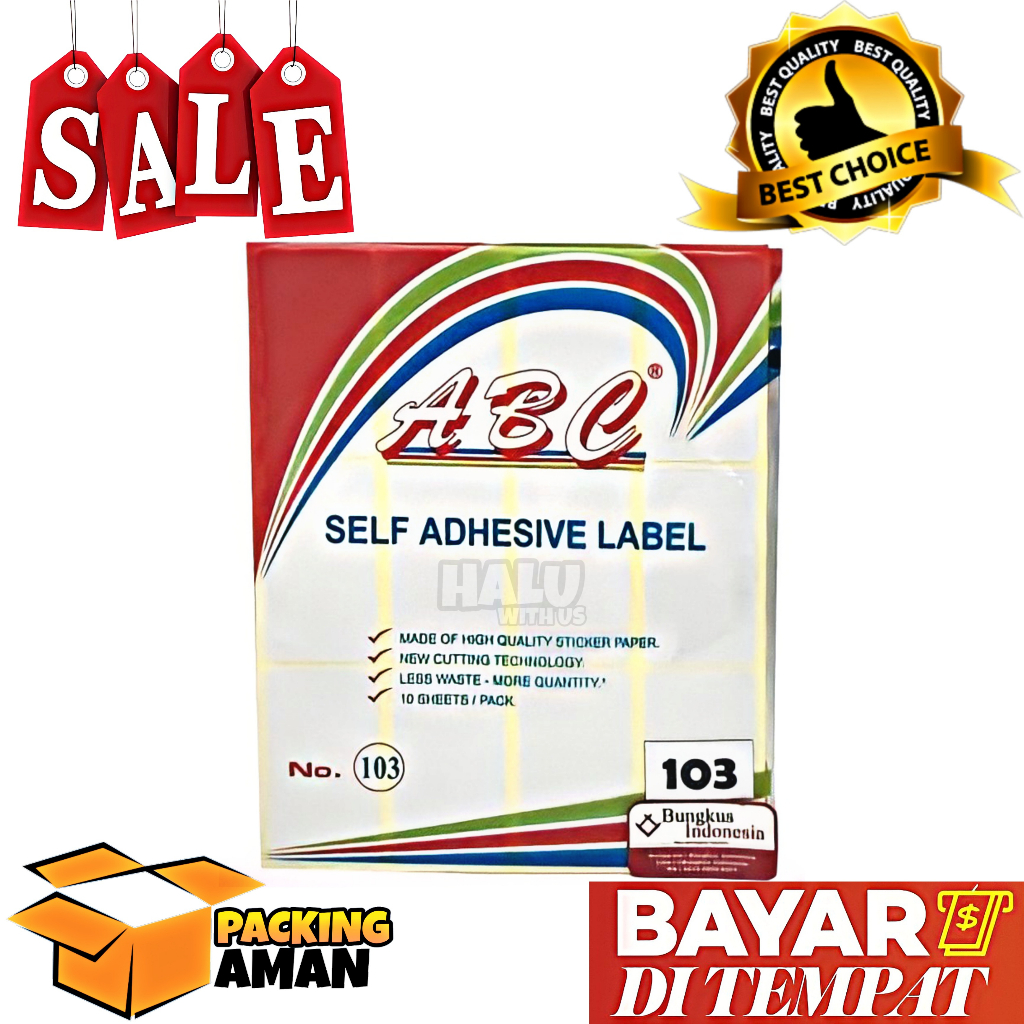 Jual (BISA COD) PROMO 10 Pcs Sticker Label ABC Self Adhesive Label ...