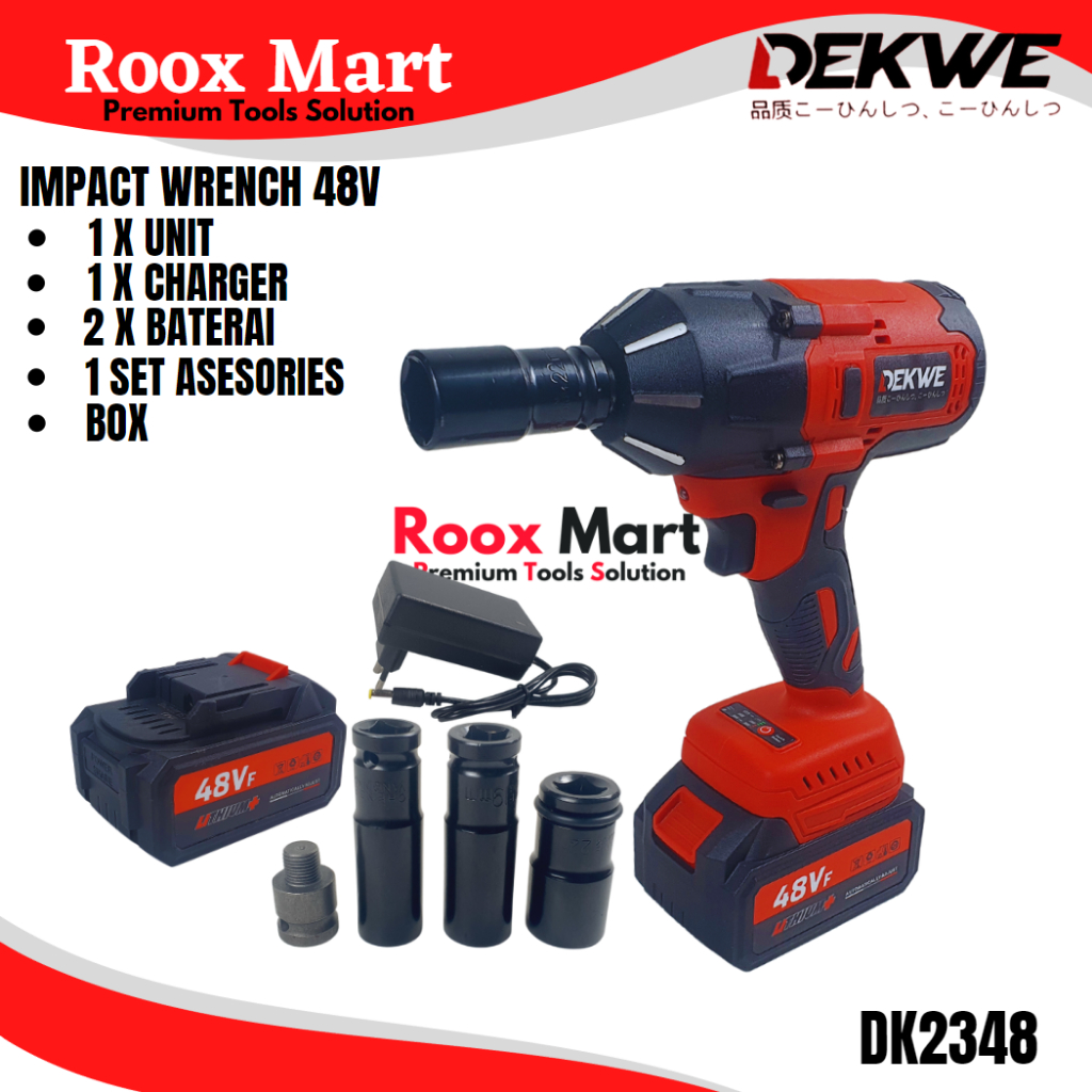 Jual Impact Wrench Jumbo 48V 650 NM Mesin Pembuka Baut DEKWE DK2348 DK 2348 | Shopee Indonesia