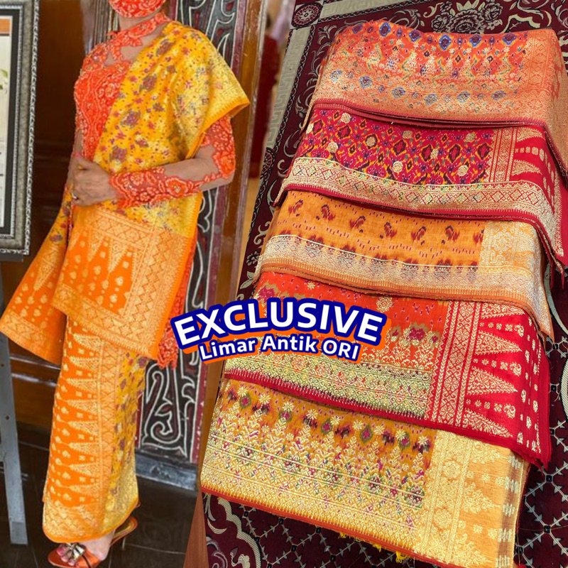 Jual Exclusive Songket Limar Antik ORI Orange / Songket Tenun Palembang ...
