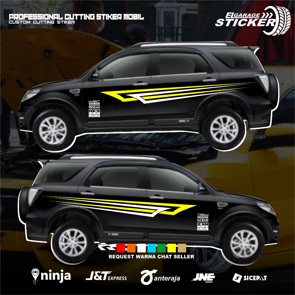 Jual Stiker mobil rush terios cutting stiker body samping minimalis ...