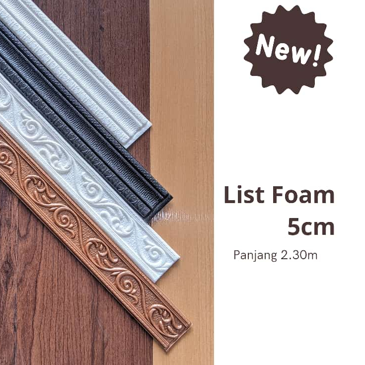 Jual LIST FOAM LEBAR 5CM /SEKAT PEMBATAS PANJANG 230CM / DINDING ...