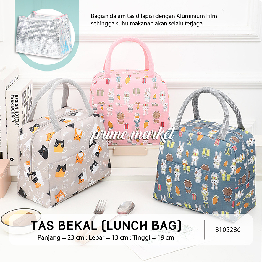 Jual Tas Bekal Makanan / Tempat Bekal Makan / Lunch Bag Cooler Hampers ...