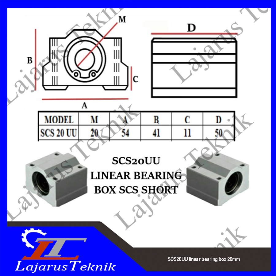 Jual SCS20UU / SCS 20 UU linear bearing box SC 20mm | Shopee Indonesia