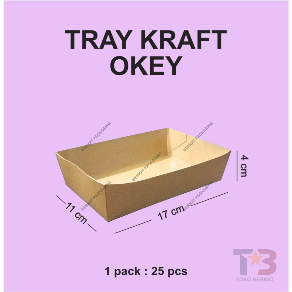 Jual Kraft Paper Food Tray merk Okey Brown ISI 25bj / Tray Coklat ...