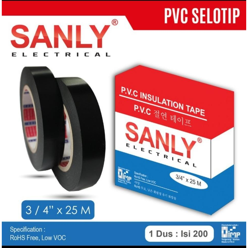 Jual [ Tahan Api ] Isolasi Selotip listrik PVC seperti Nitto 3/4"*25m ...