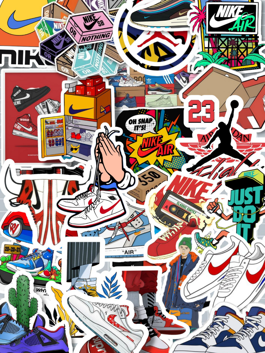 Jual STIKER STICKER VINYL AESTHETIC MURAH 20 PCS STICKER NIKE LOGO NIKE ...