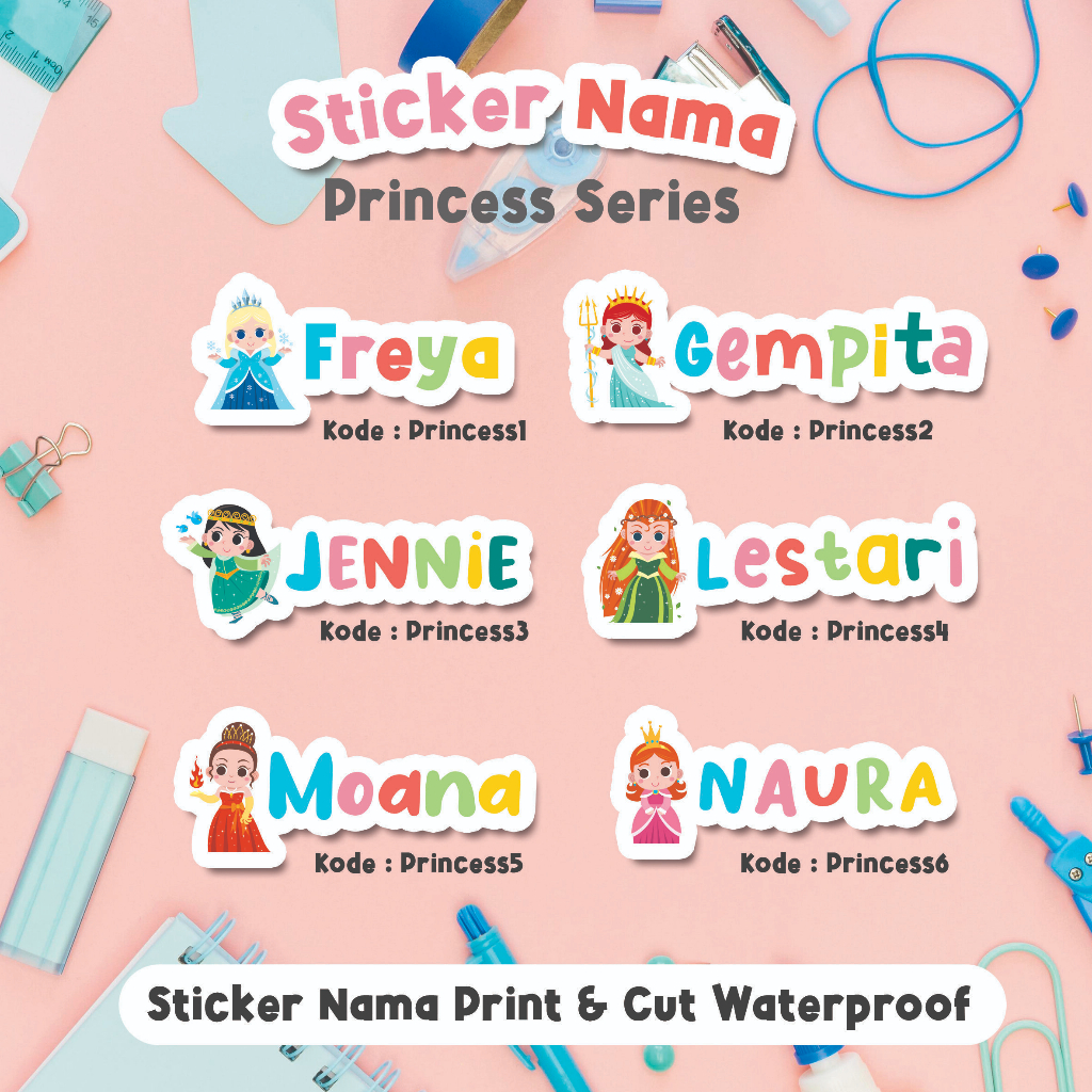 Jual Label Nama Waterproof, Stiker Nama tumbler, kotak pensil, Print ...