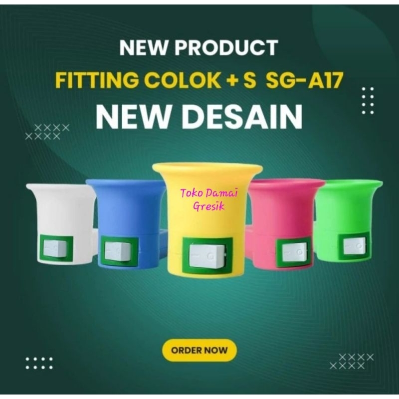 Jual Shigen Fitting colok+switch on-off warna bagus. Fiting colok ...