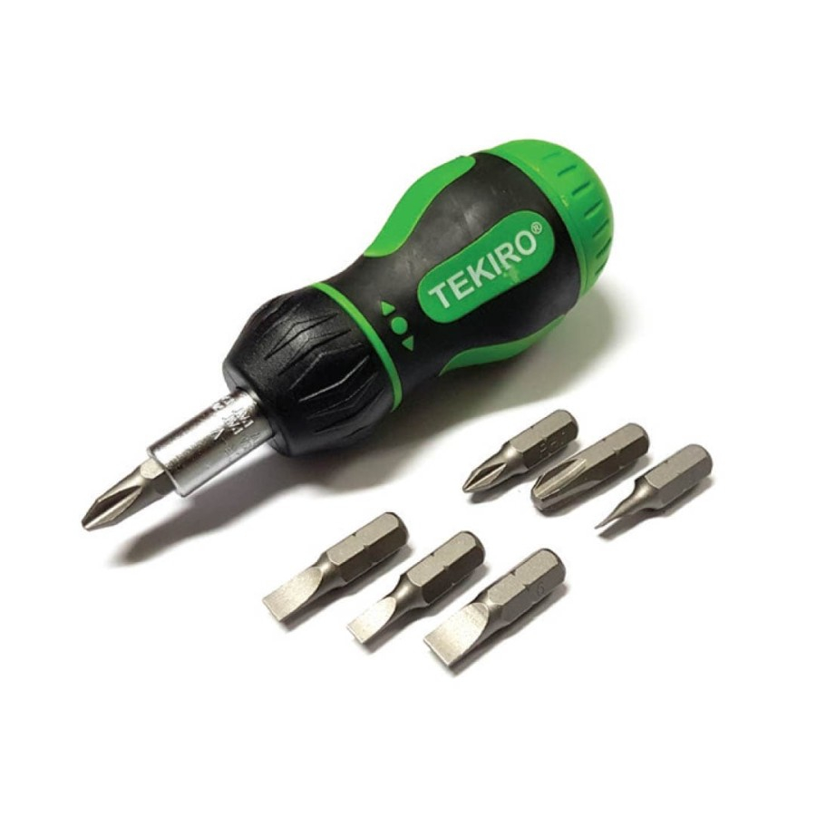 Jual TEKIRO OBENG RATCHET SET 7 IN 1 STUBBY /OBENG CEBOL RATCHET SET ...