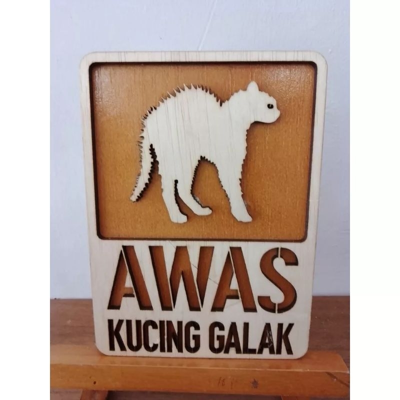 Jual PAPAN TANDA AWAS KUCING GALAK Laser Cutting | Shopee Indonesia