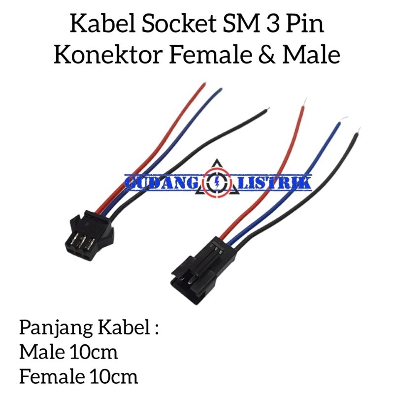 Jual Socket Terminal Kabel Clip 3 Pin JST Konektor SM2 EL Connector ...