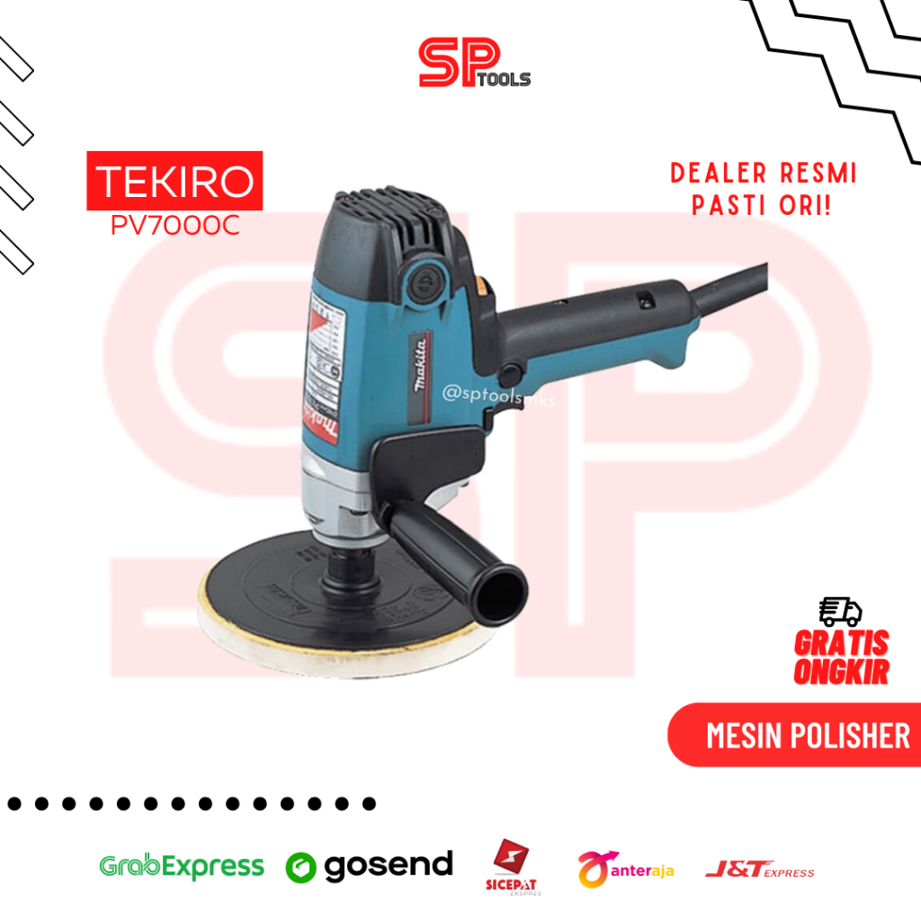 Jual MESIN POLES POLISHER POLISH MOBIL VARIAL 7" 7 INCH MAKITA PV7000C ...