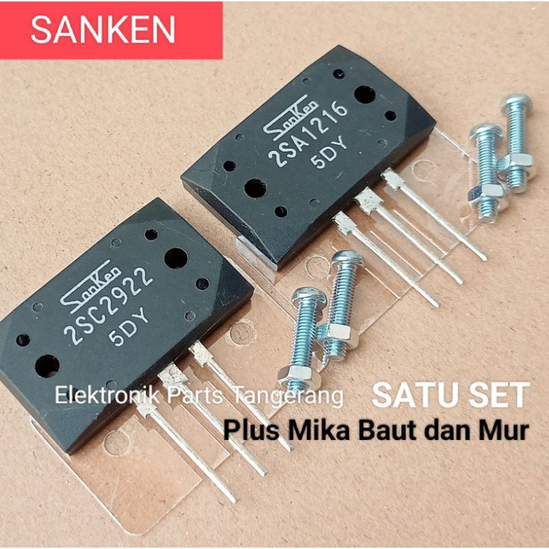 Jual (PLUS MIKA BAUT MUR) TRANSISTOR SANKEN 2SA1216 2SC2922 CHINA RRT (SATU SET) TRANSISTOR ...