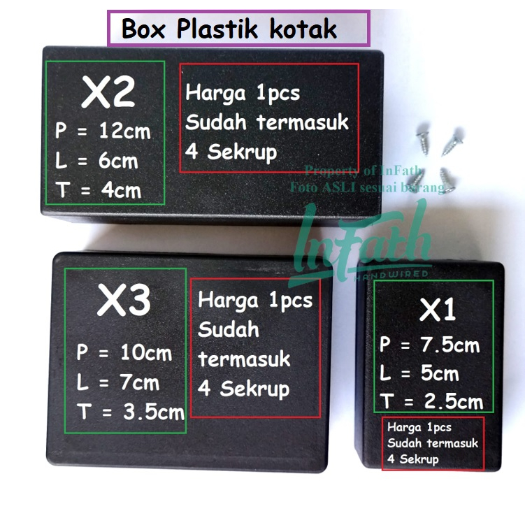 Jual InFath - Box plastik kotak case enclosure ampli efek projek ...