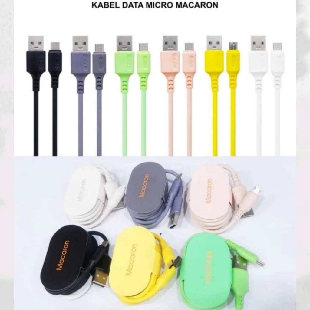 Jual KABEL DATA TYPE C MACARON / DATA CABLE MACARON TYPE C MICRO USB ...