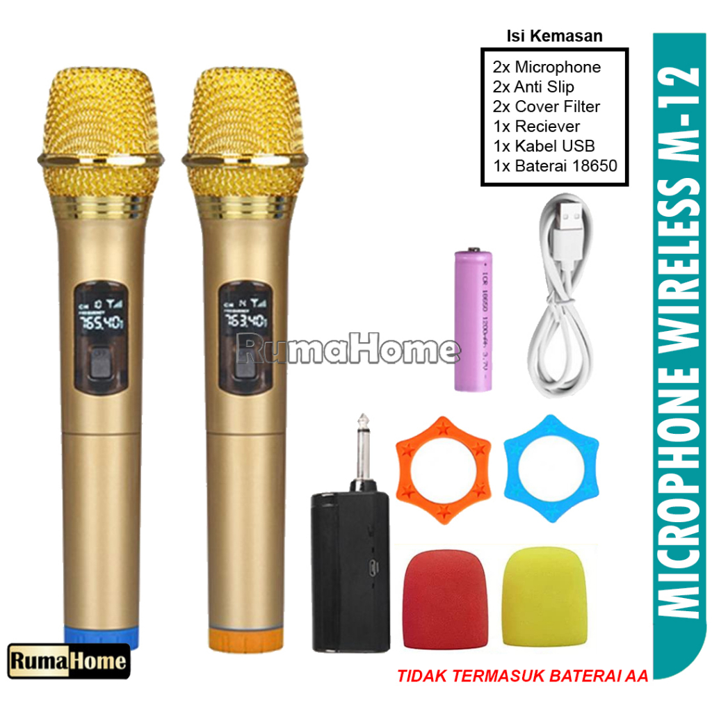 Jual Mic wireless single Profesional Wireless microphone karaoke mic nirkabel mik mix suara ...