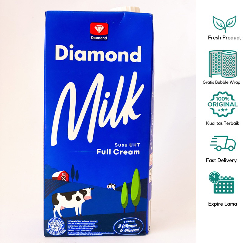 Jual Susu Uht Diamond Milk Full Cream 1000ml | Shopee Indonesia