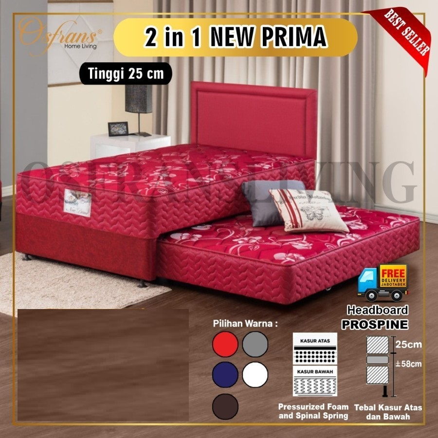 Jual Guhdo Springbed New Prima 2 In 1 120x200 - Fullset PROSPINE - Spring Bed Sorong Kasur ...