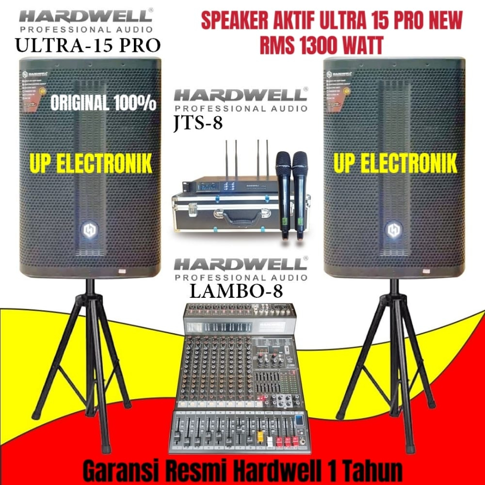 Jual PAKET SOUND SYSTEM SPEAKER AKTIF 15 INCH HARDWELL ULTRA 15 PRO ...