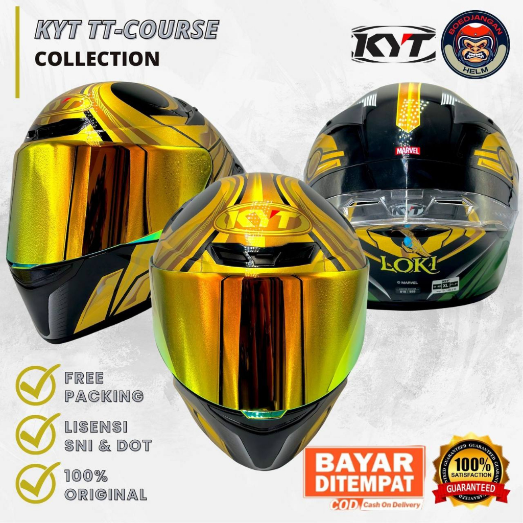 Jual KYT HELM TT COURSE MARVEL LOKI LIMITED EDITION-KYT TT COURSE FULL FACE-TTC MARVEL-TTC LOKI ...